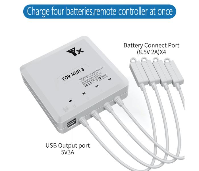 UniOEM - 6in1 Battery Charger for DJI MINI 4 Pro / MINI 3 Pro